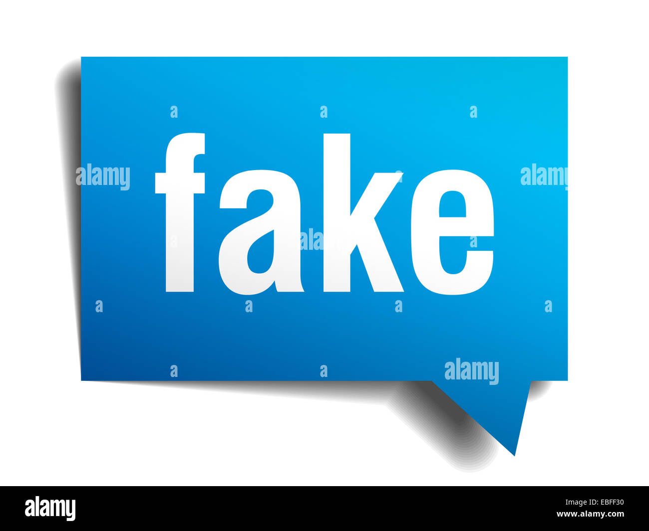 Fake blue 3d realistic paper speech bubble isolated on white Stock ...