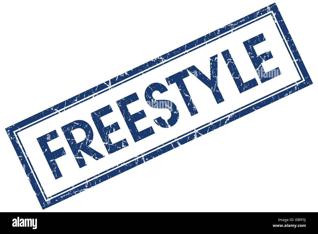 freestyle blue square stamp isolated on white background Stock Photo ...