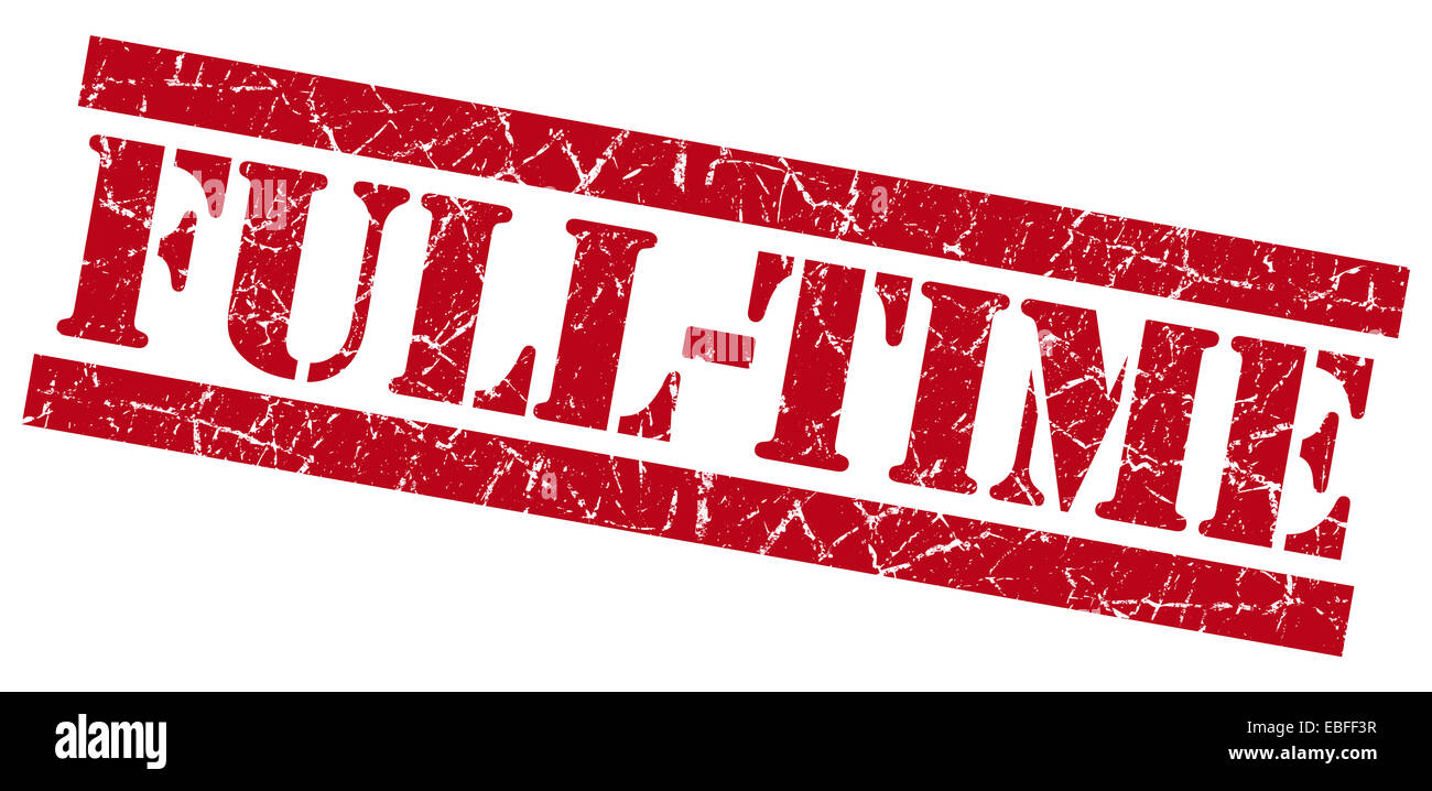 Full-Time grunge red stamp Stock Photo - Alamy