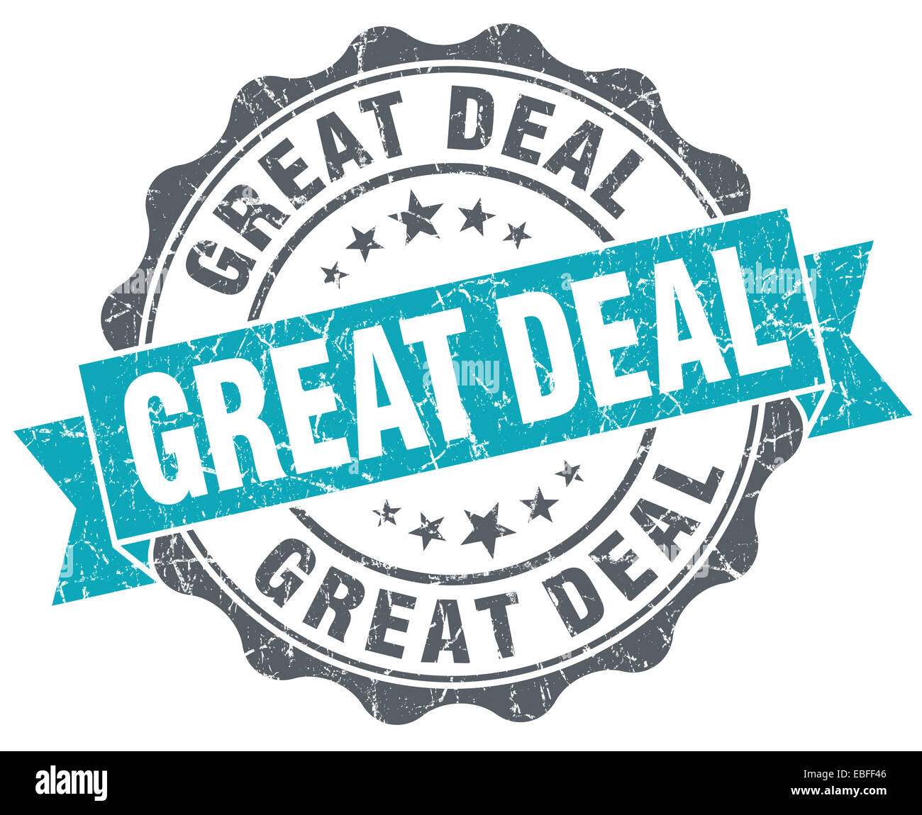 Great deal blue grunge retro style isolated seal Stock Photo - Alamy