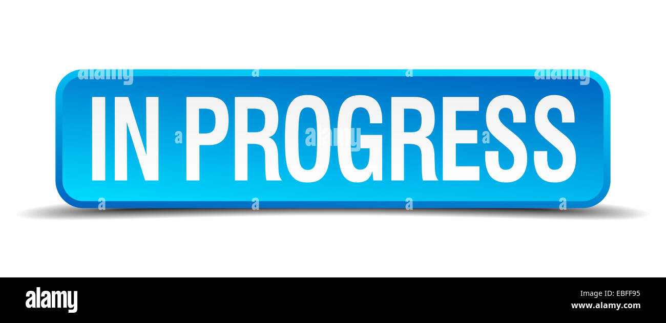 in progress blue 3d realistic square isolated button Stock Photo - Alamy
