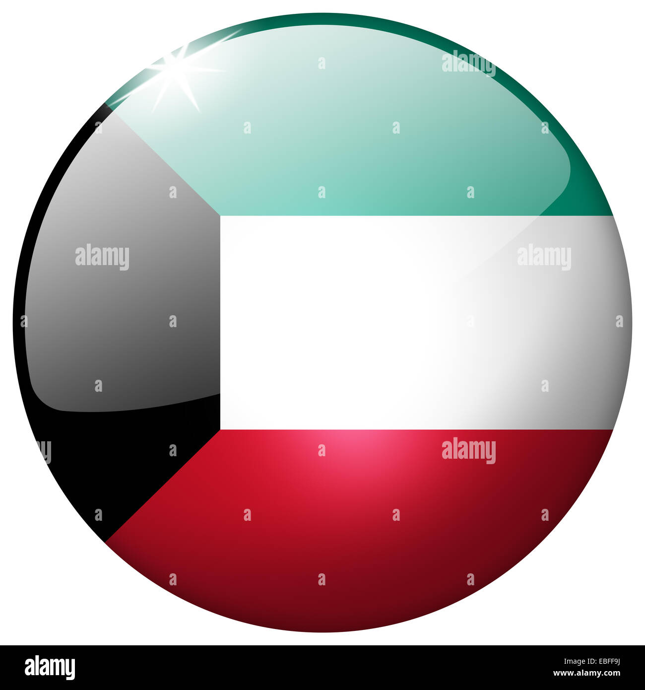 Kuwait Round Glass Button Stock Photo - Alamy