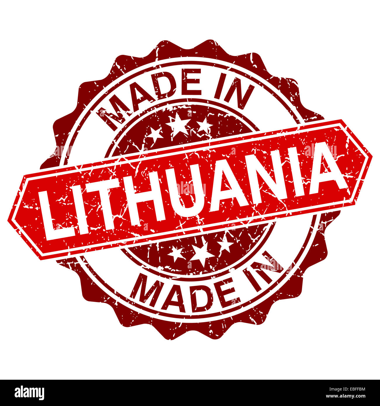 made in Lithuania red stamp isolated on white background Stock Photo ...