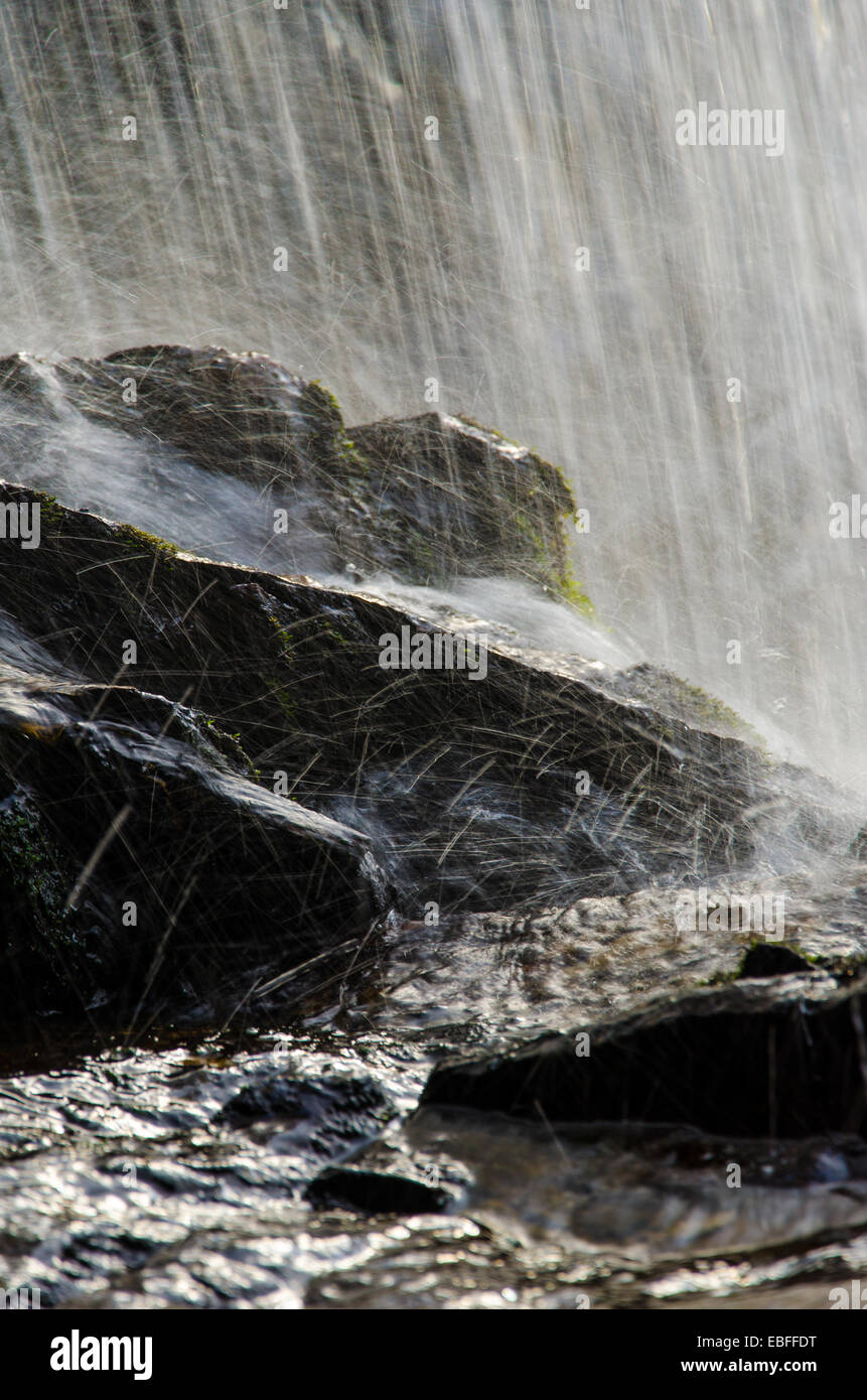 Close up behind the Waterfall. This photograph was taken behind a ...
