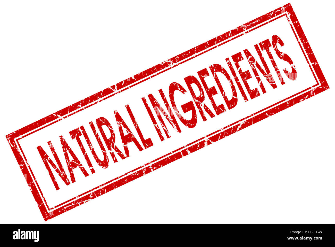 natural ingredients red square stamp isolated on white background Stock ...