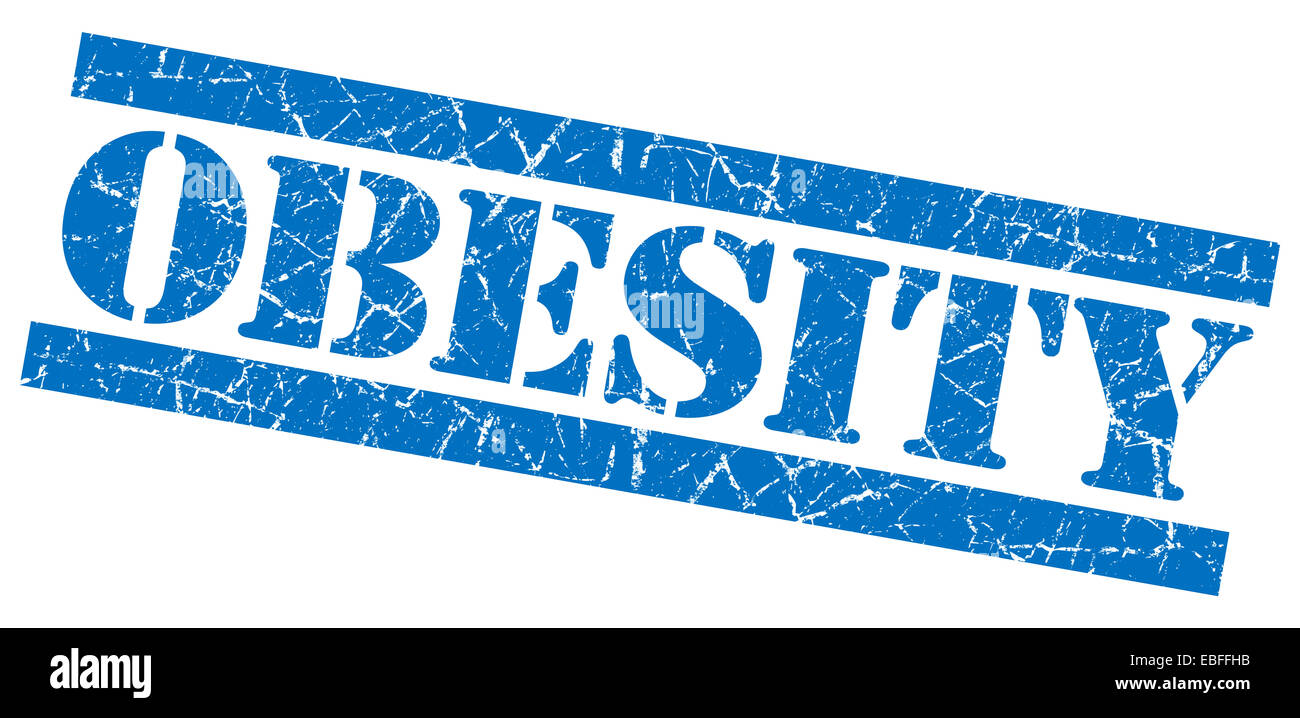 Obesity grunge blue stamp Stock Photo - Alamy