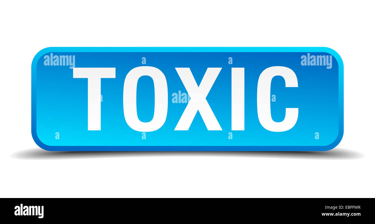 Toxic blue 3d realistic square isolated button Stock Photo - Alamy