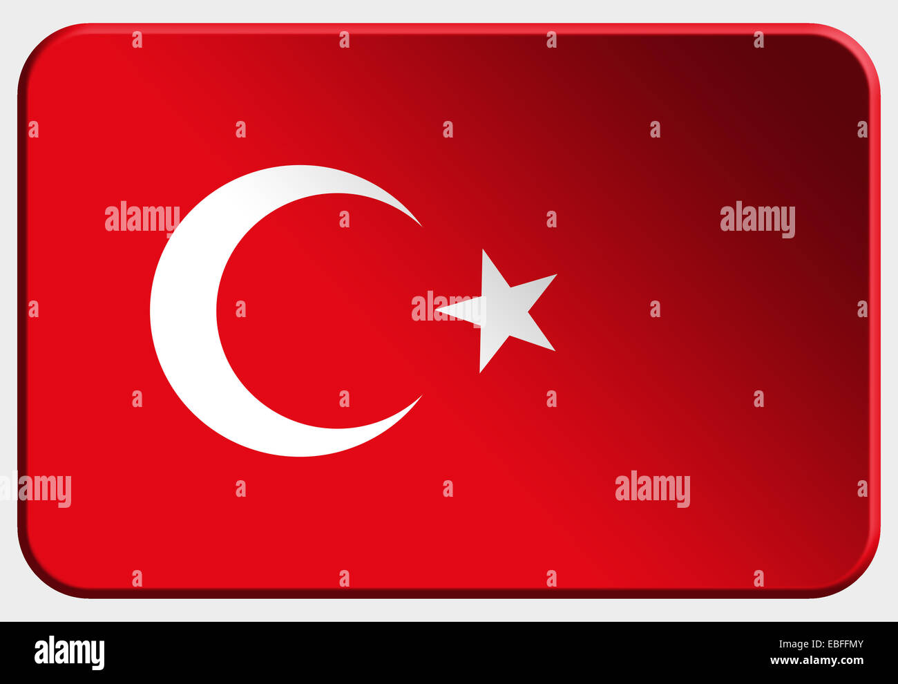 Turkey 3D button on white background Stock Photo - Alamy