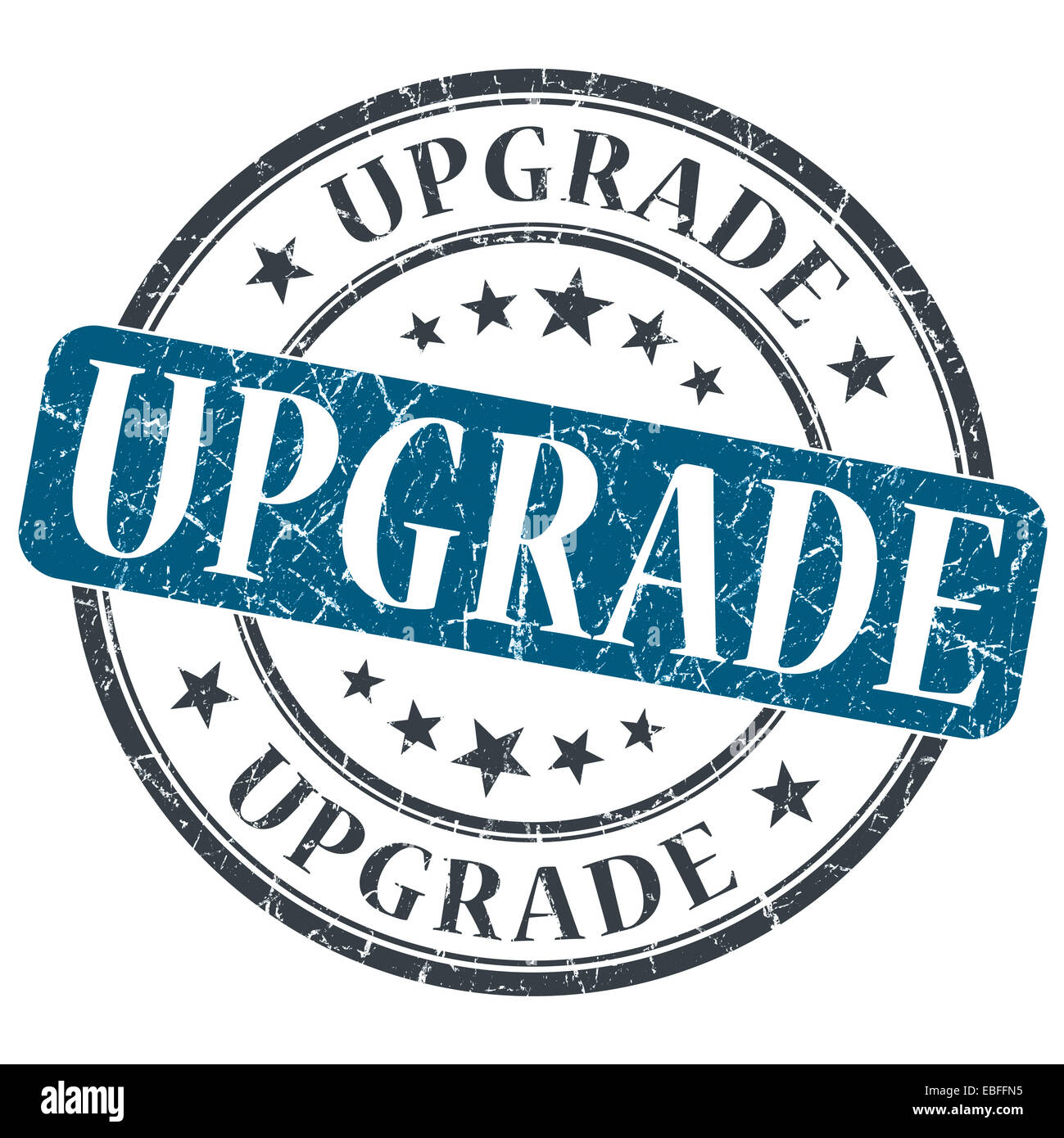 Upgrade blue label on hi-res stock photography and images - Alamy