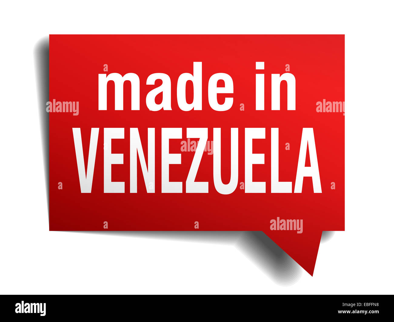 made in Venezuela red 3d realistic speech bubble isolated on white ...