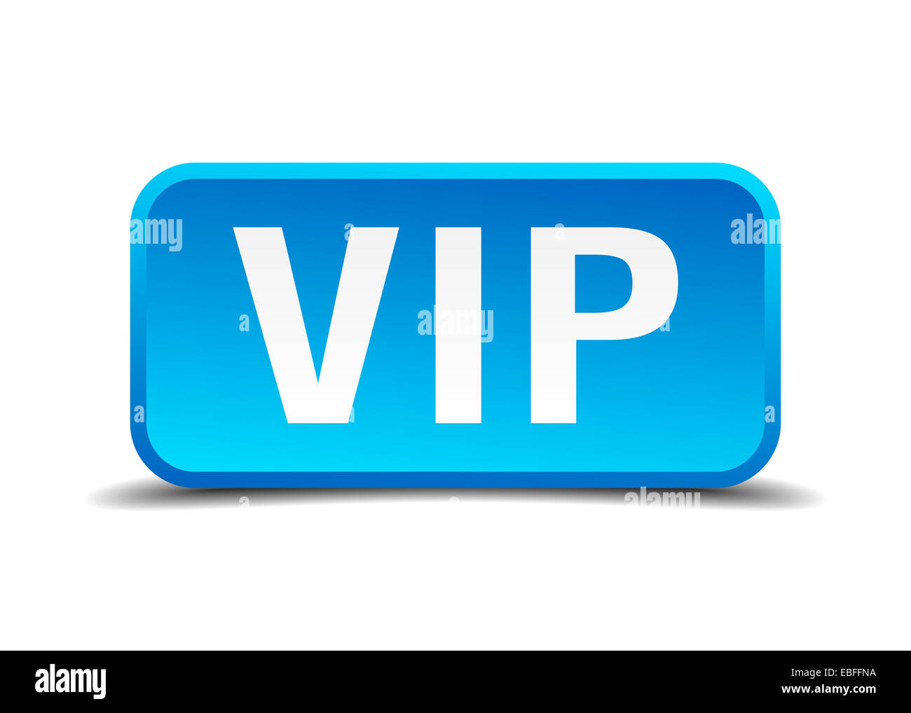 Vip blue 3d realistic square isolated button Stock Photo - Alamy