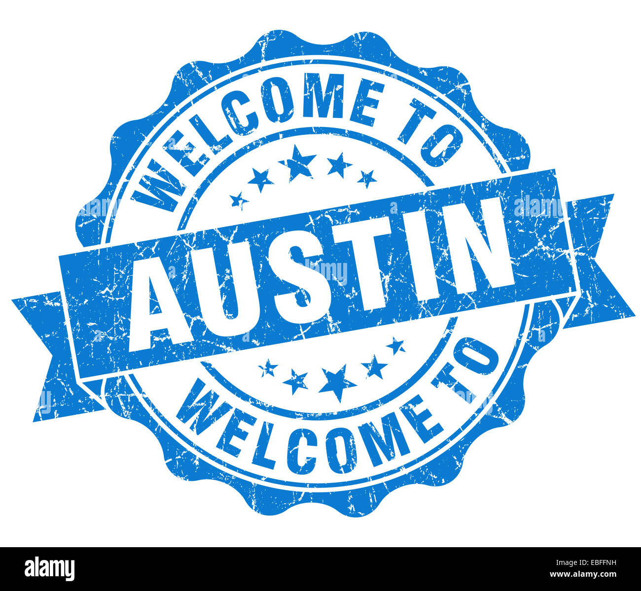 welcome to Austin blue vintage isolated seal Stock Photo - Alamy