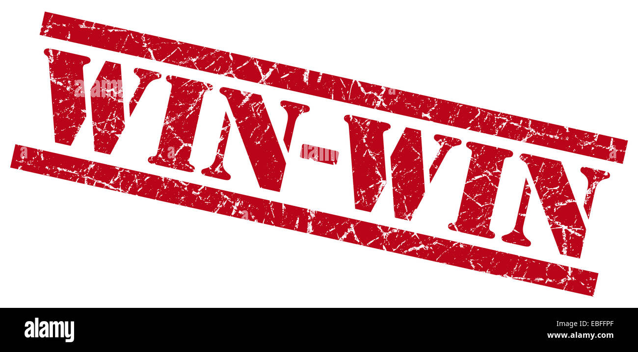 win-win red square grunge textured isolated stamp Stock Photo - Alamy