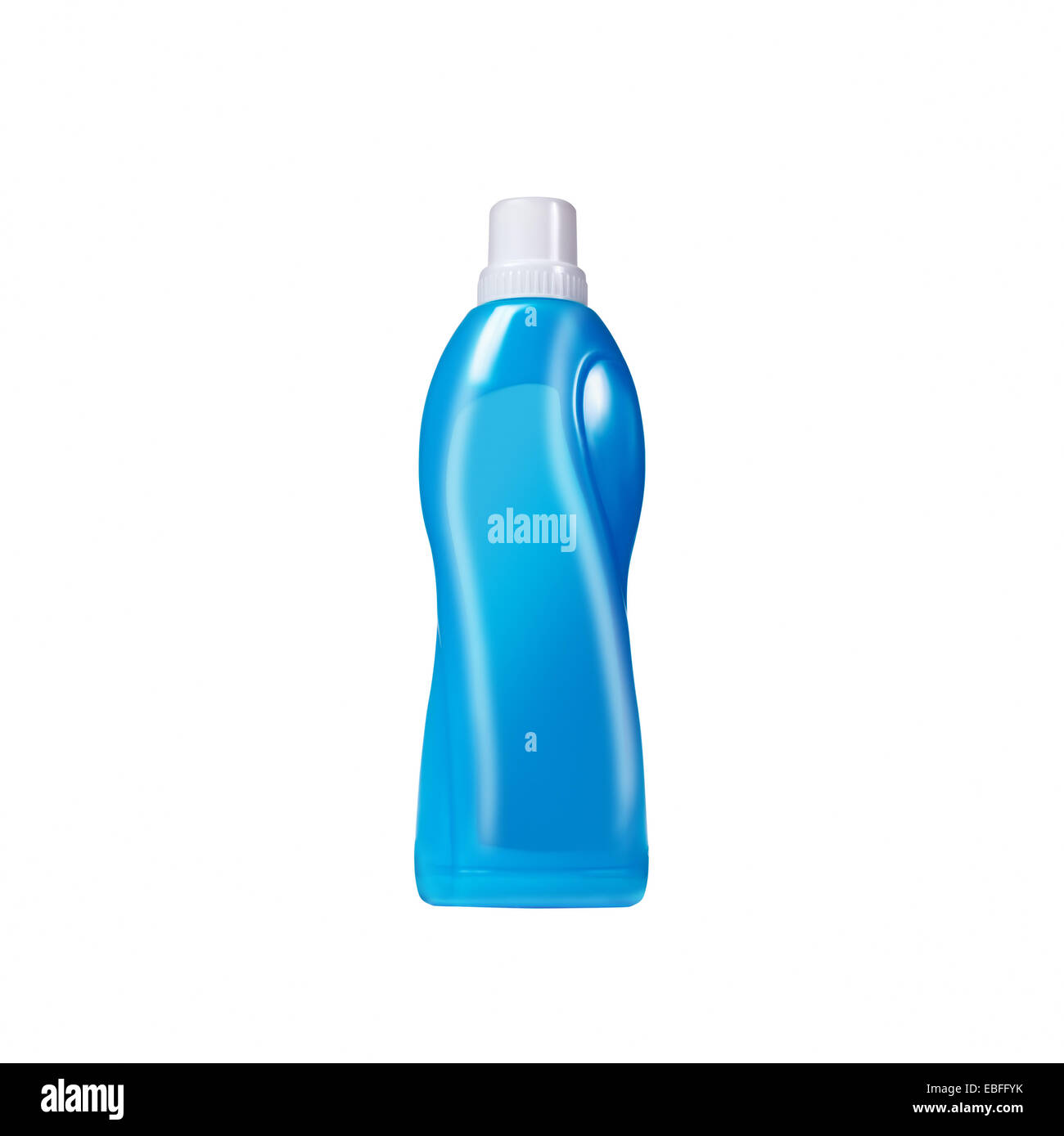 Softener in blue plastic bottle isolated on white background. Bottle ...