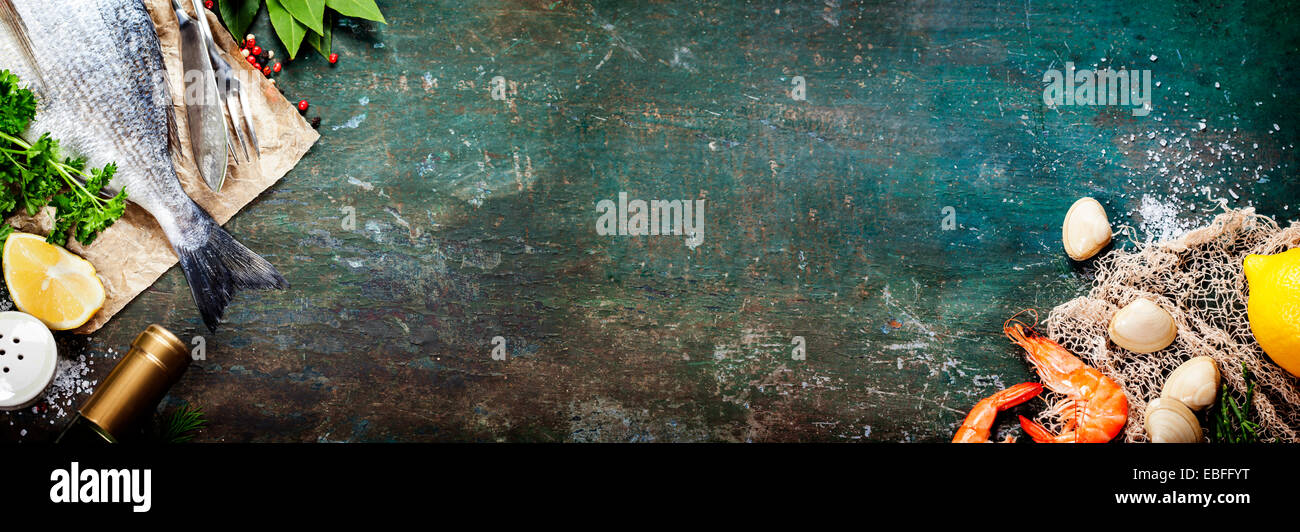 Seafood background hi-res stock photography and images - Alamy