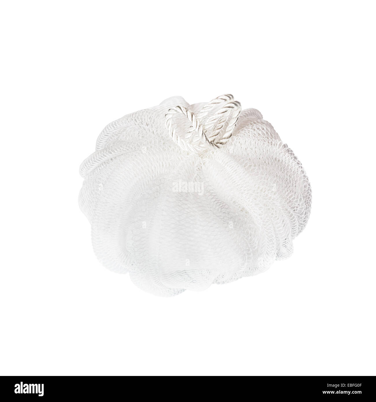White bath puff or sponge isolated on white background Stock Photo - Alamy