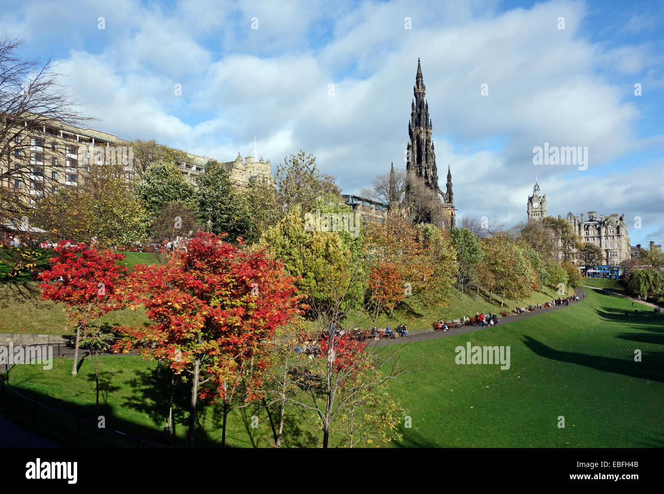 Autumn colours in Edinburgh Princes Street Gardens east Edinburgh ...