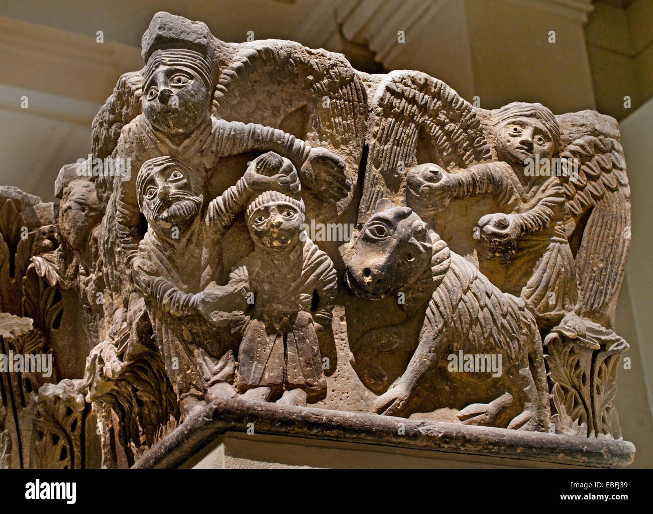 Capital crowned with cymatia Church of Sant Miquel - castle of Camarasa ...