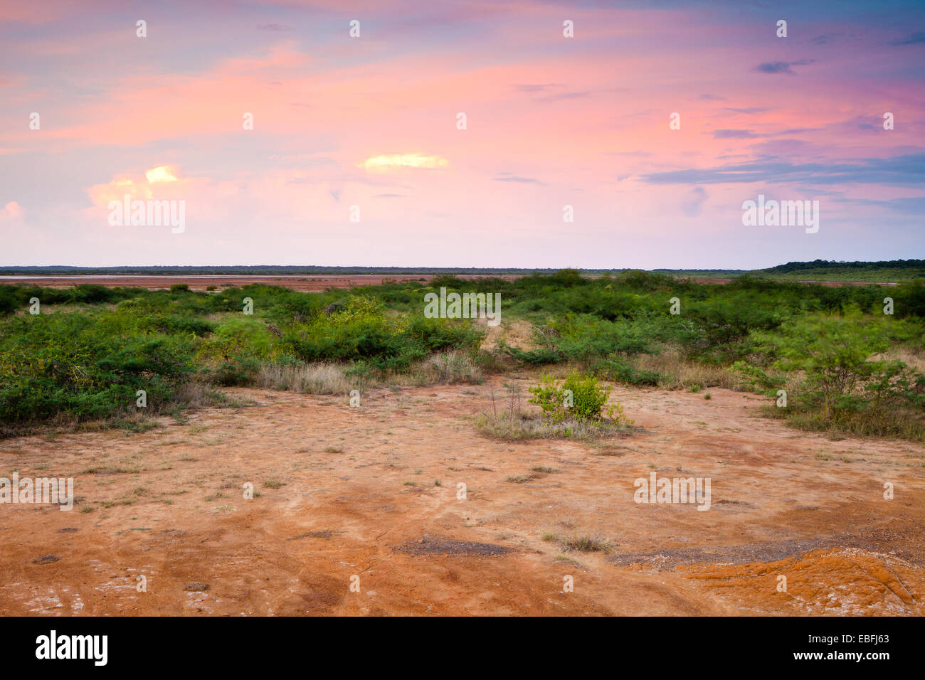 Sunset in Sarigua national park (desert), Herrera province, Republic of ...