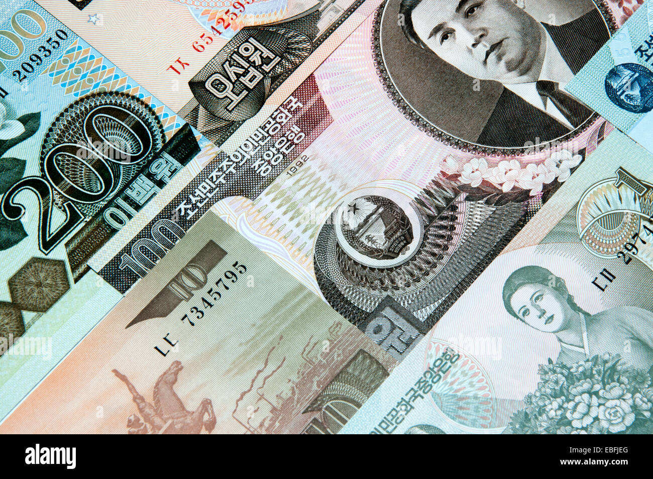North Korea Won Bank Notes Stock Photo - Alamy