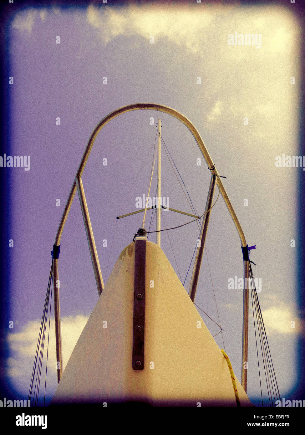 Sailing,boat at the boatyard,front,low angle view Stock Photo - Alamy