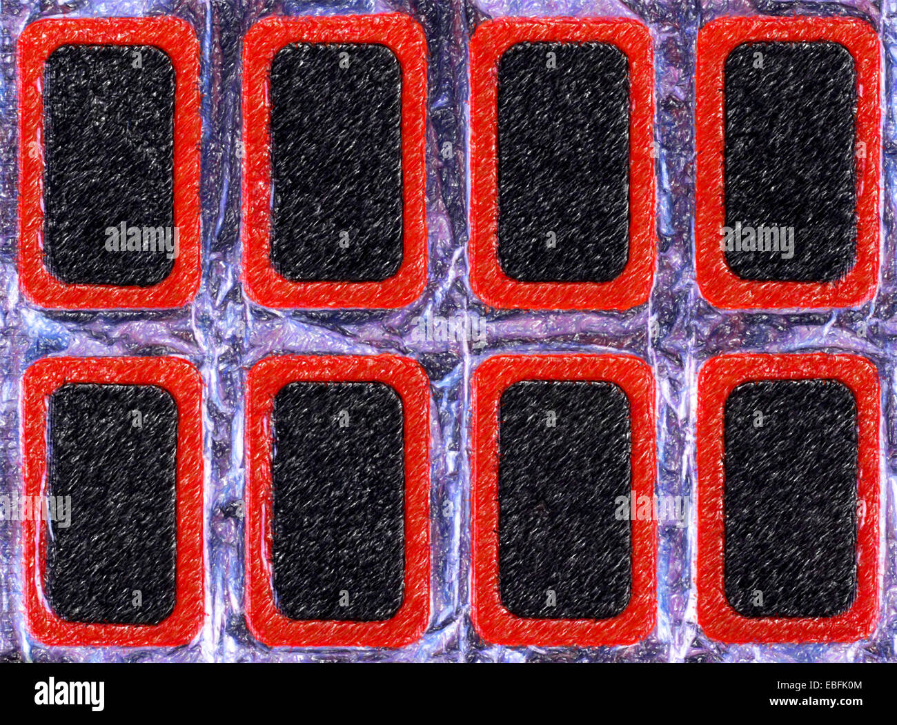 Eight abstract frames executed in style of pencil drawing and drawing ...