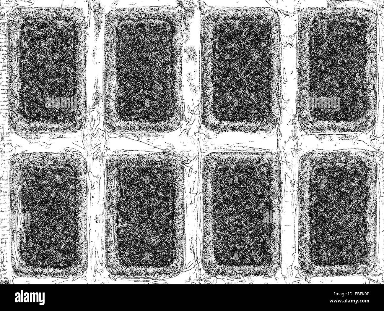 Eight abstract frames executed in style of pencil drawing and drawing ...