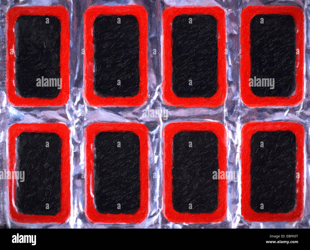 Eight abstract frames executed in style of pencil drawing and drawing ...