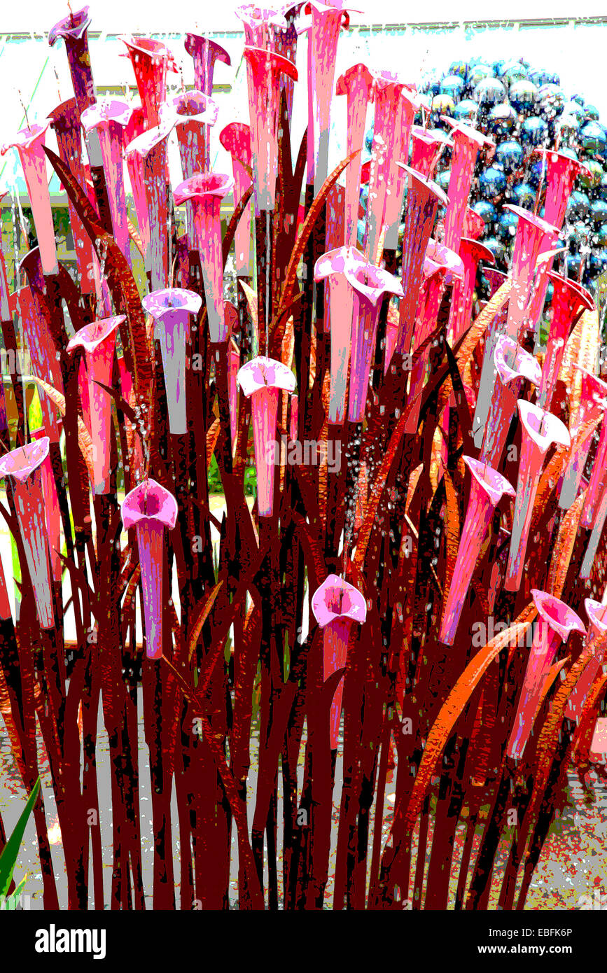 Digitally altered garden, flower and plants. Colour changes Stock Photo ...