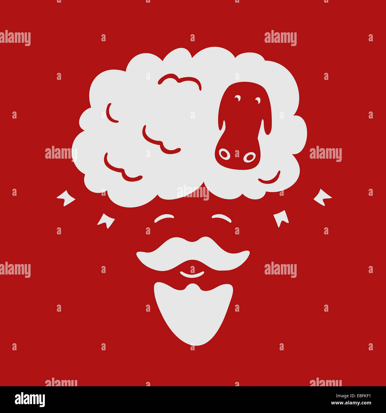 Symbol of sheep and Santa Claus Stock Photo - Alamy