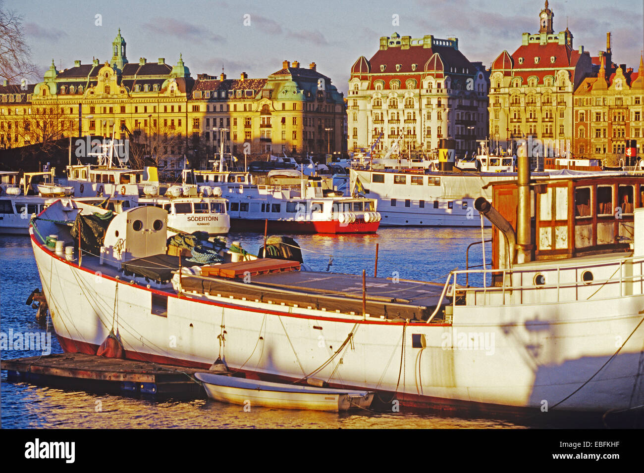 City view with Boats, Nybroviken, Stockholm, Sweden Stock Photo - Alamy