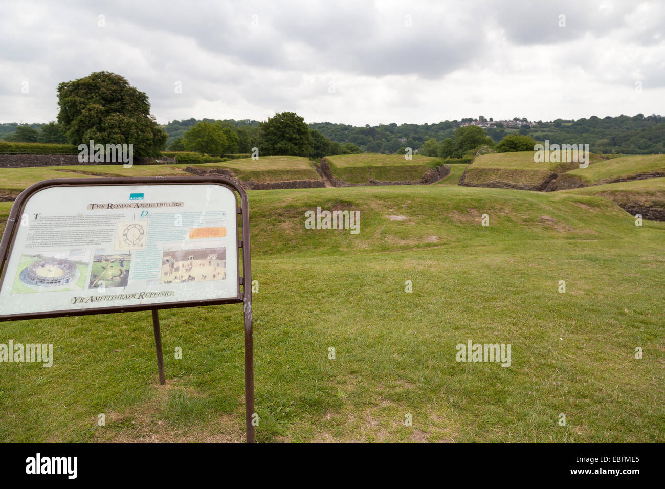 Remains of the Roman amphitheatre, Caerleon, Gent, Wales, UK Stock ...