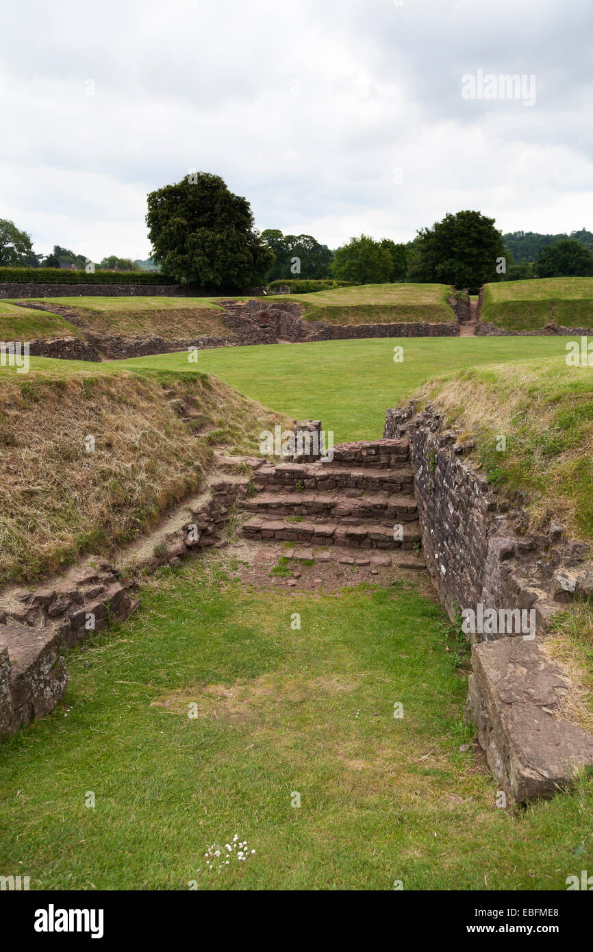 Remains of the Roman amphitheatre, Caerleon, Gent, Wales, UK Stock ...