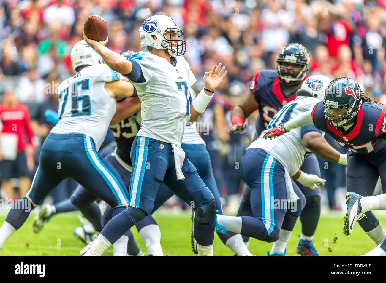 Houston, Texas, USA. 30th Nov, 2014. Tennessee Titans quarterback Zach ...