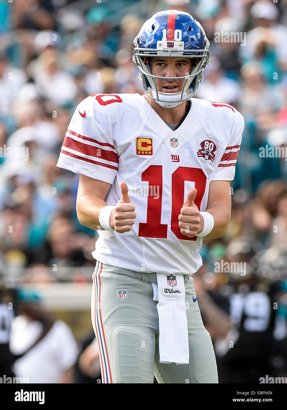 Jacksonville, FL, USA. 30th Nov, 2014. New York Giants quarterback Eli ...