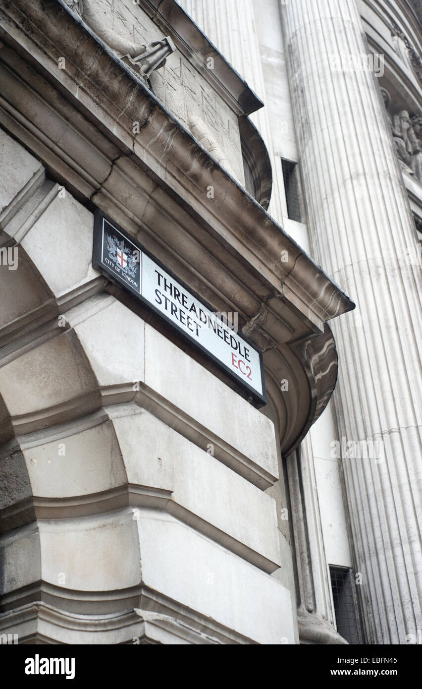 Threadneedle Street sign in London, England, UK Stock Photo - Alamy