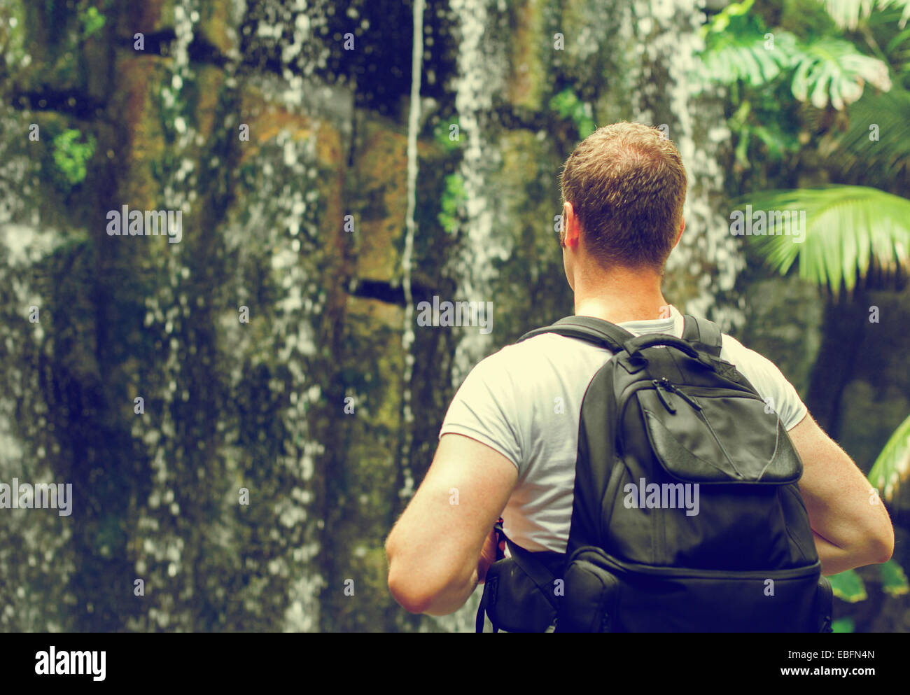 Male tourist backpack walking near hi-res stock photography and images ...