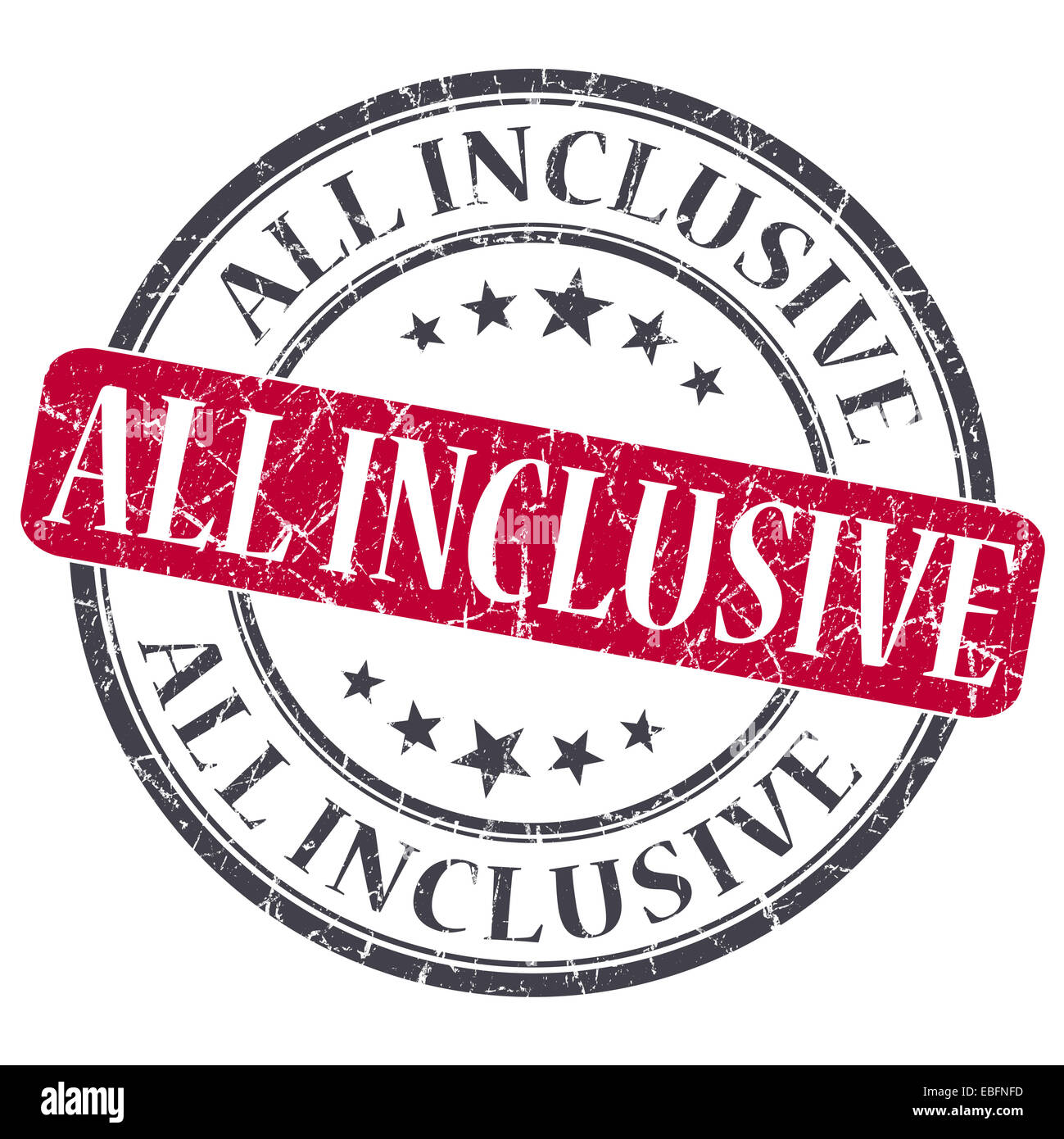 All Inclusive red grunge round stamp on white background Stock Photo ...