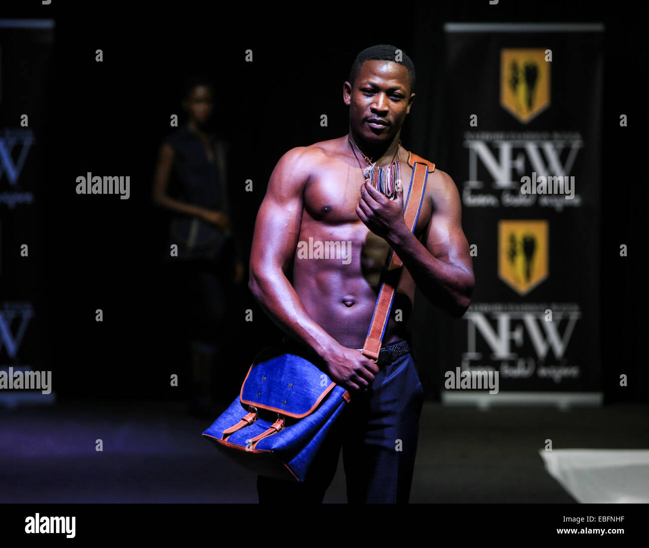 Nairobi, Kenya. 30th Nov, 2014. A model presents a fashion creation of ...