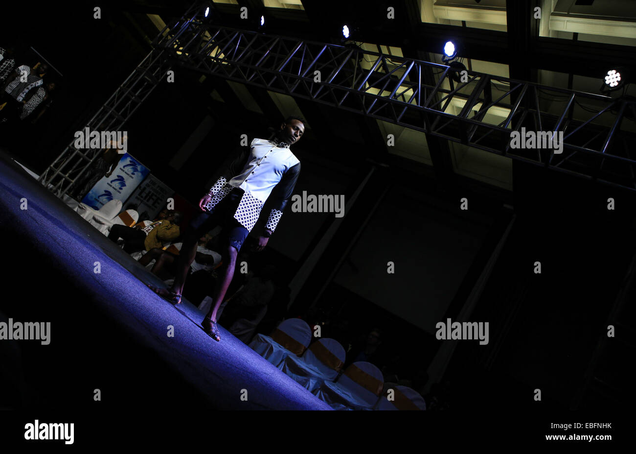 Nairobi, Kenya. 30th Nov, 2014. A model presents a fashion creation of ...