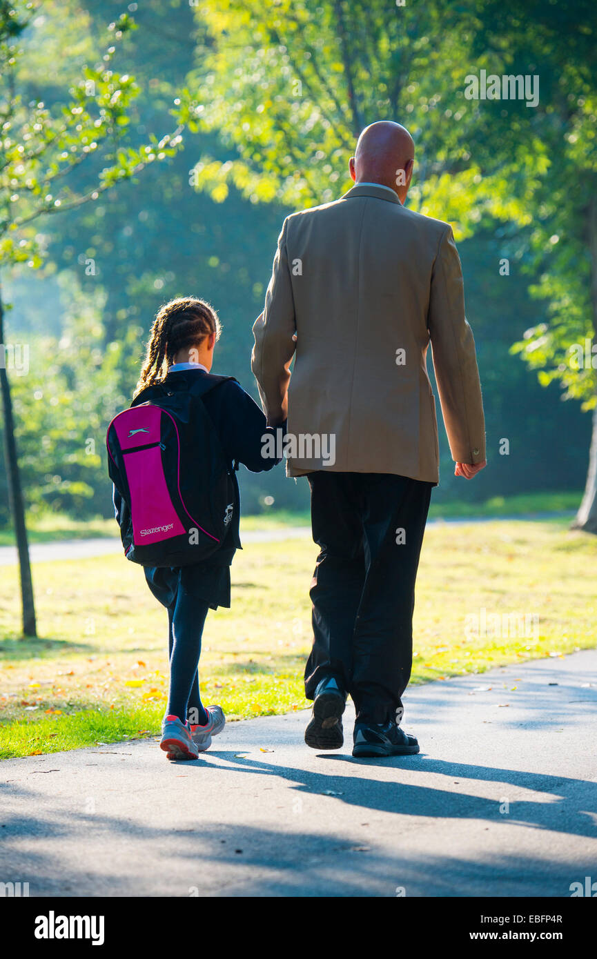 Father And Daughter Walking