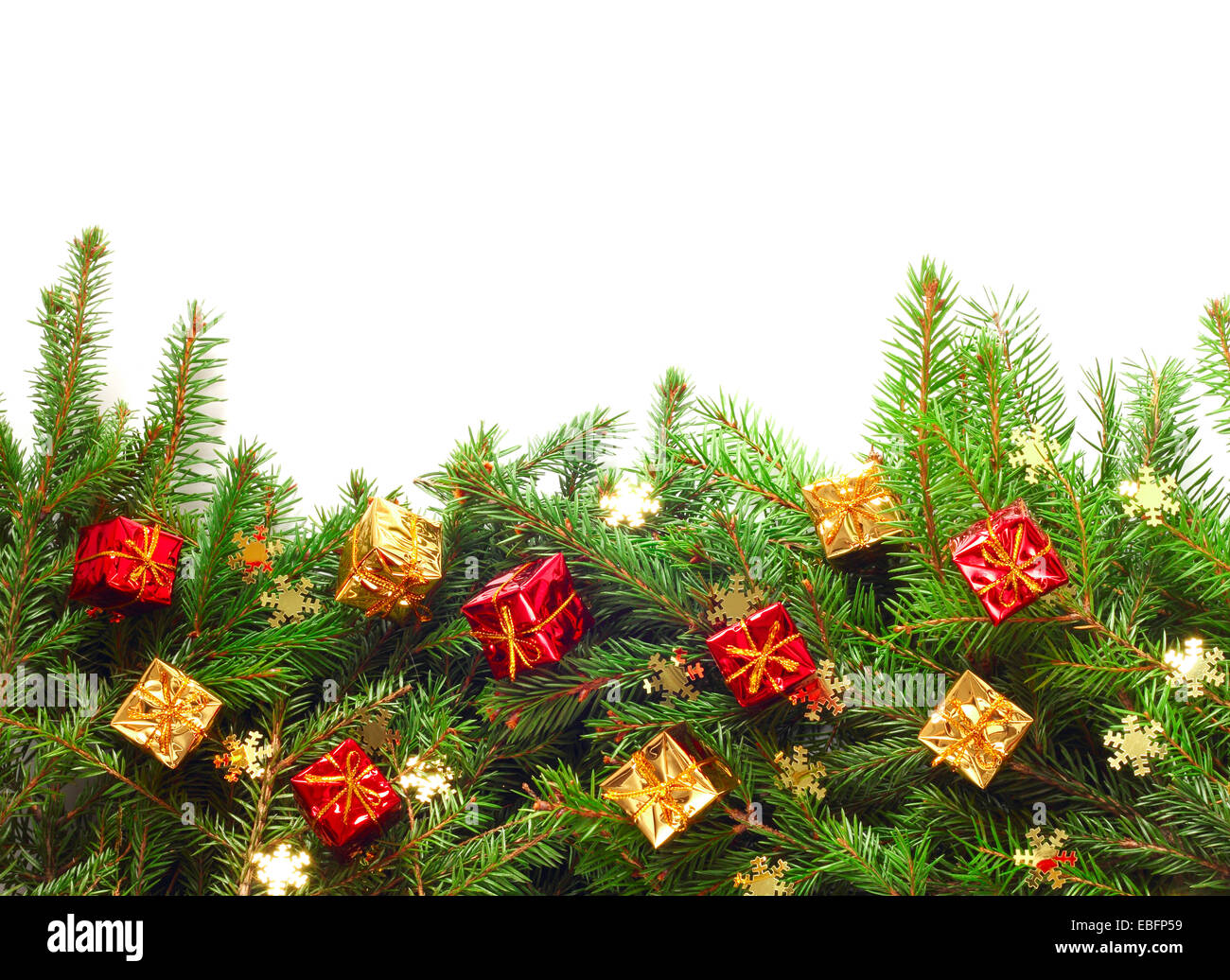 Christmas border with fir tree branches hi-res stock photography and ...
