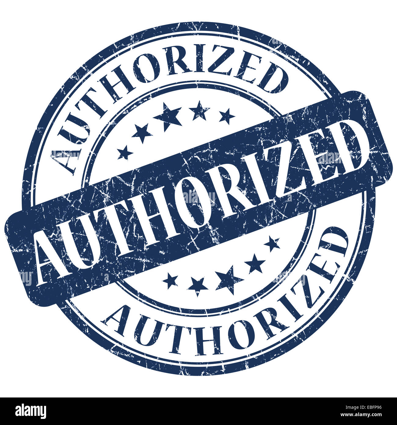 Authorized blue stamp Stock Photo - Alamy