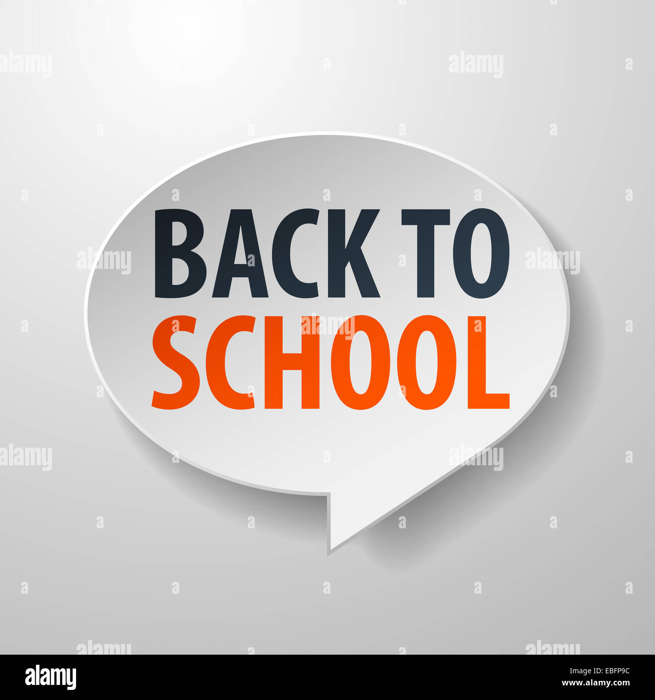 Back To School 3d Speech Bubble on White background Stock Photo - Alamy