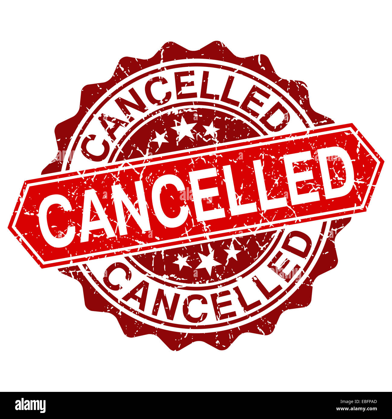 Cancelled red vintage stamp isolated on white background Stock Photo ...