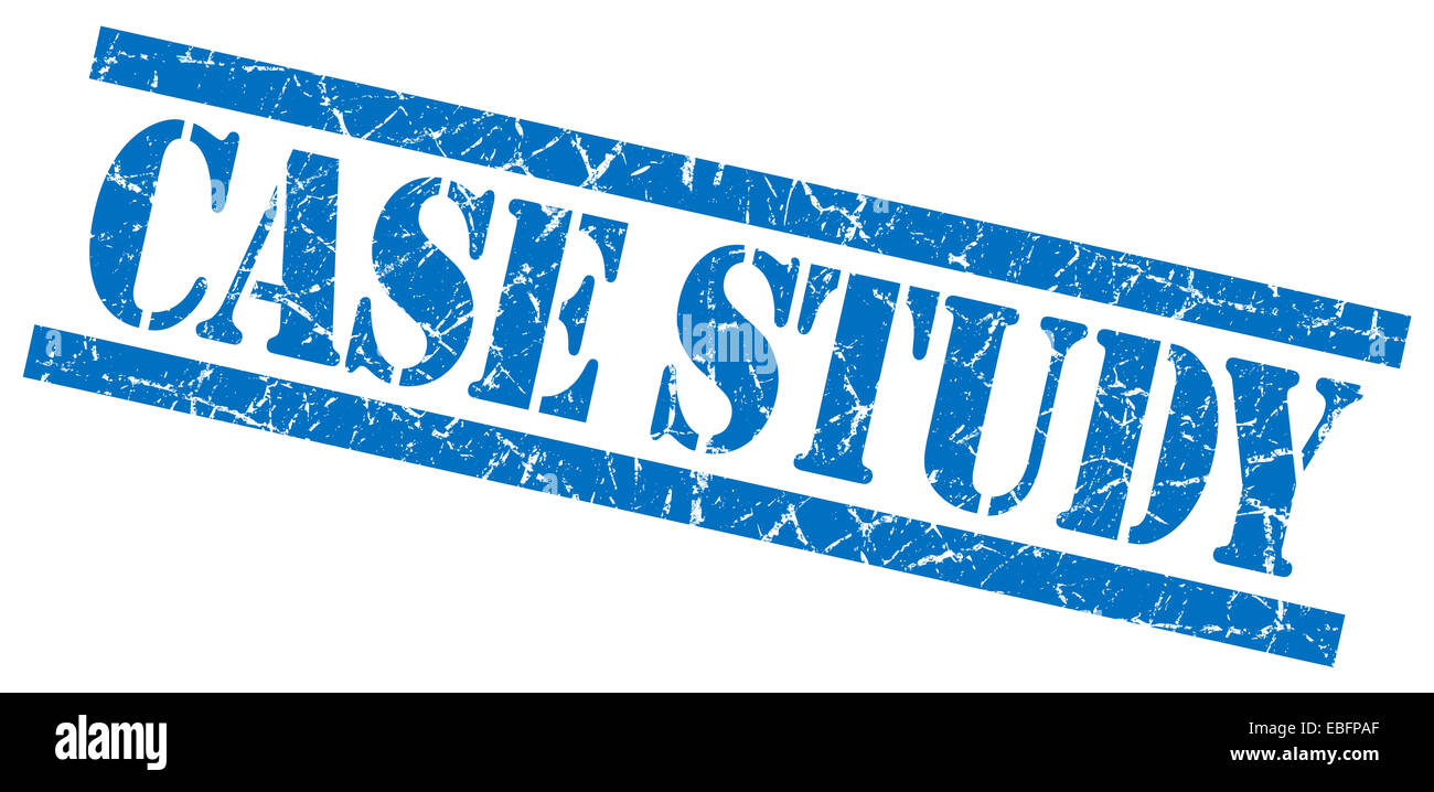 case study blue square grungy isolated rubber stamp Stock Photo - Alamy