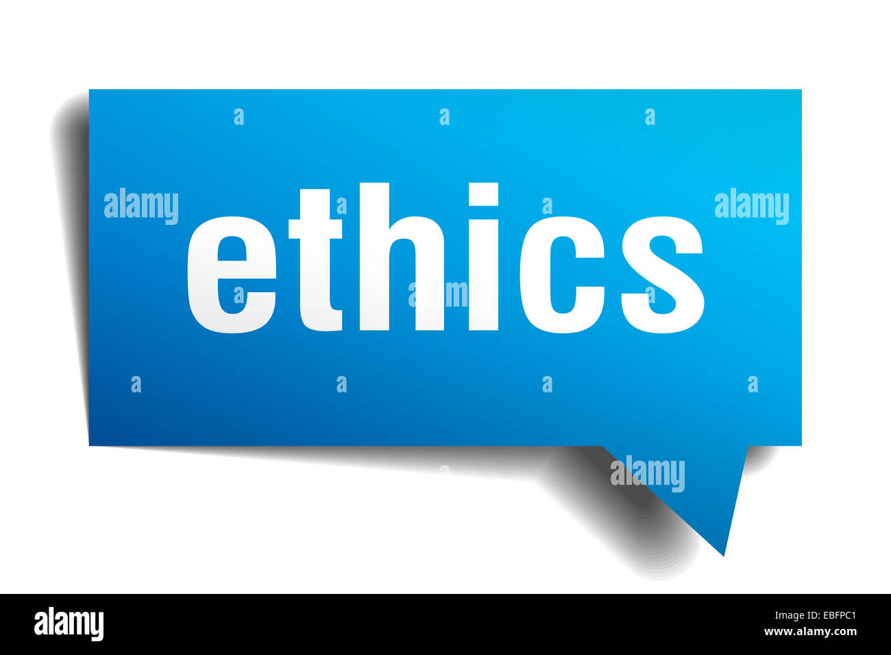 ethics blue 3d realistic paper speech bubble Stock Photo - Alamy