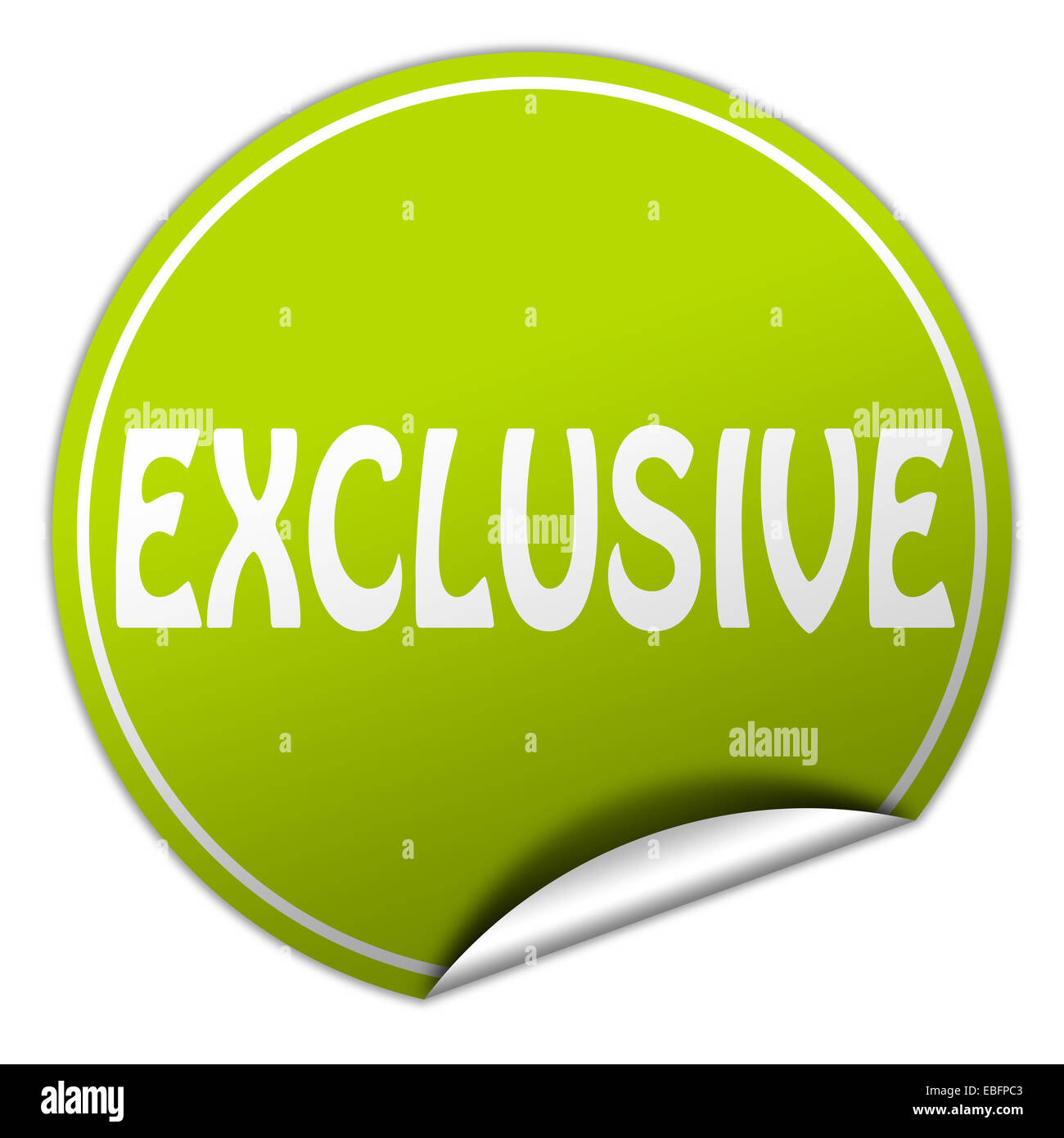 EXCLUSIVE round green sticker on white background Stock Photo - Alamy