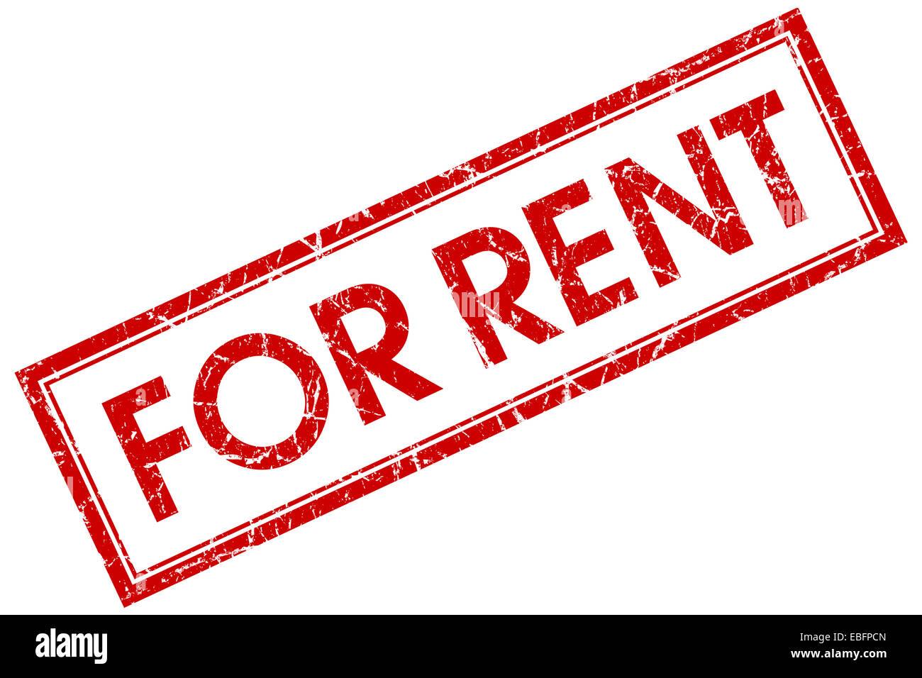 For rent red square grungy stamp isolated on white background Stock ...