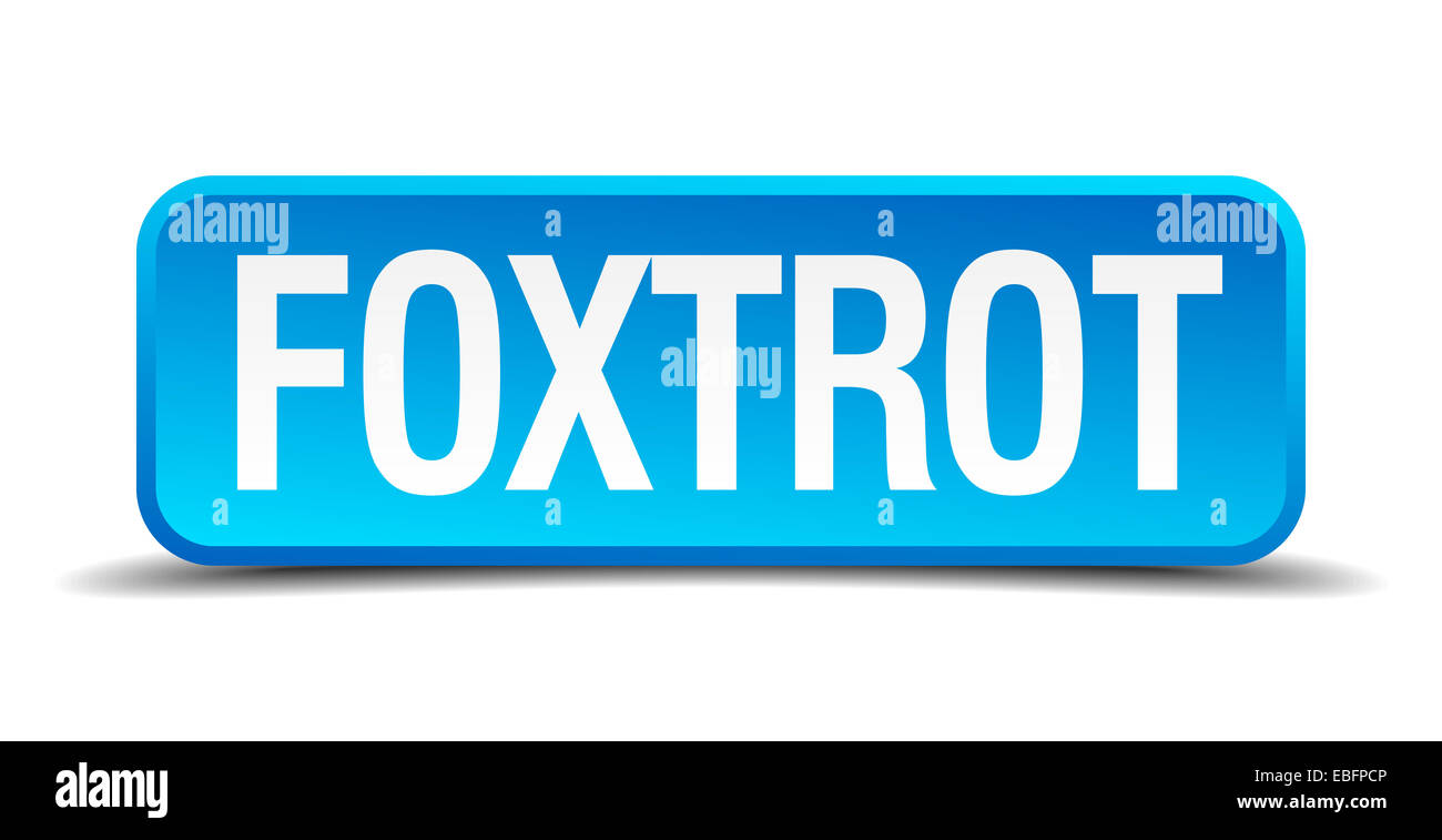 foxtrot blue 3d realistic square isolated button Stock Photo - Alamy